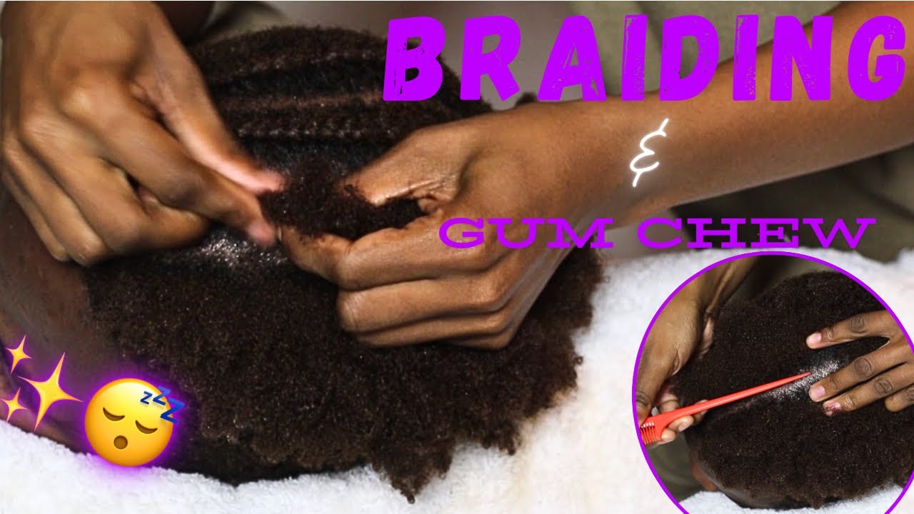 ASMR For Sleep |Braiding Hair |Gum Cracking |No Talking #asmr - YouTube