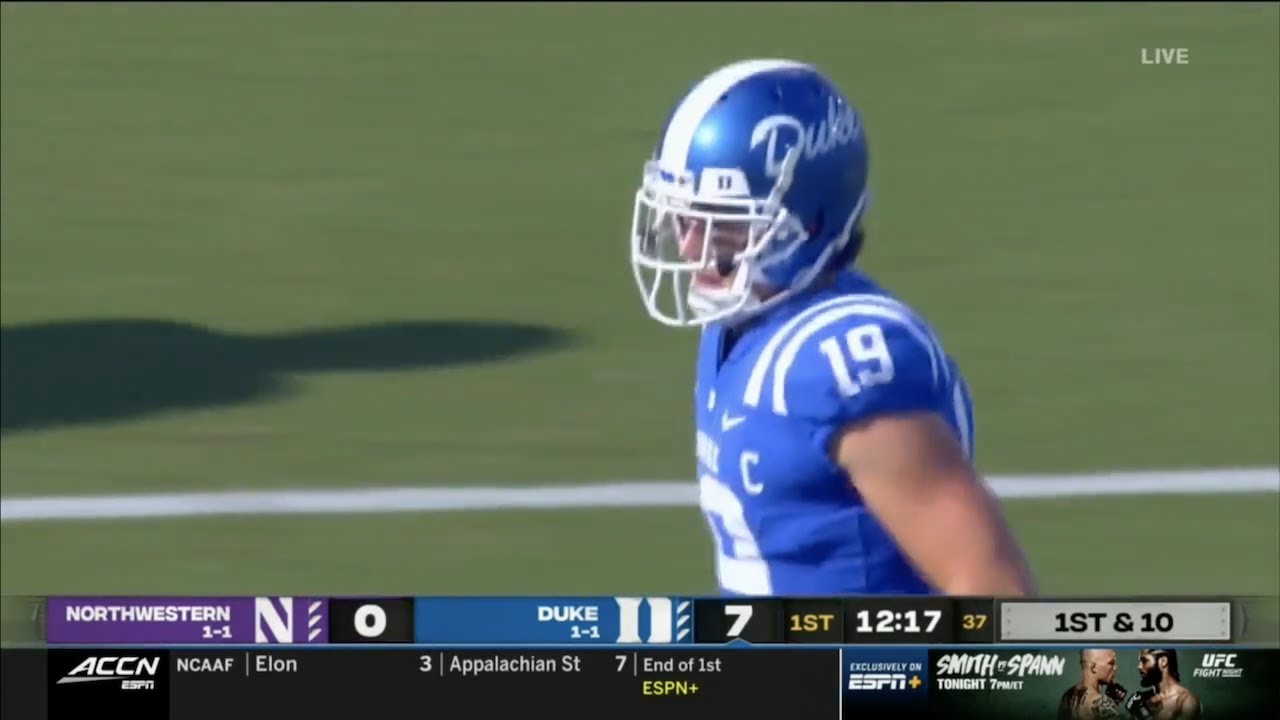 Jake Bobo (Duke WR #19) Vs. Northwestern 2021 - YouTube