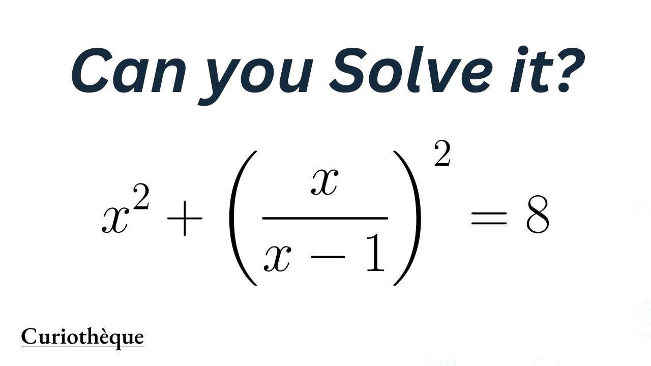 Can you solve this simple quadratic? Or is it a quartic? - YouTube