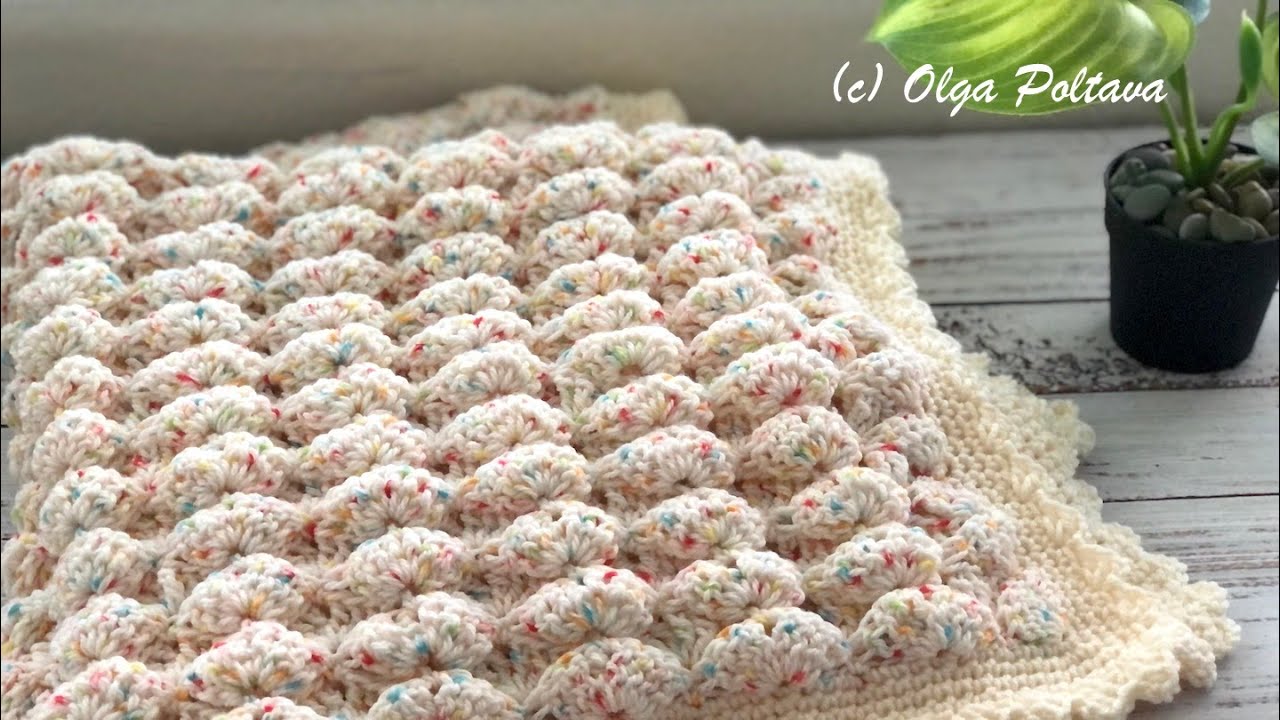 How to Crochet Big Shells Stitch for baby blankets or other projects ...