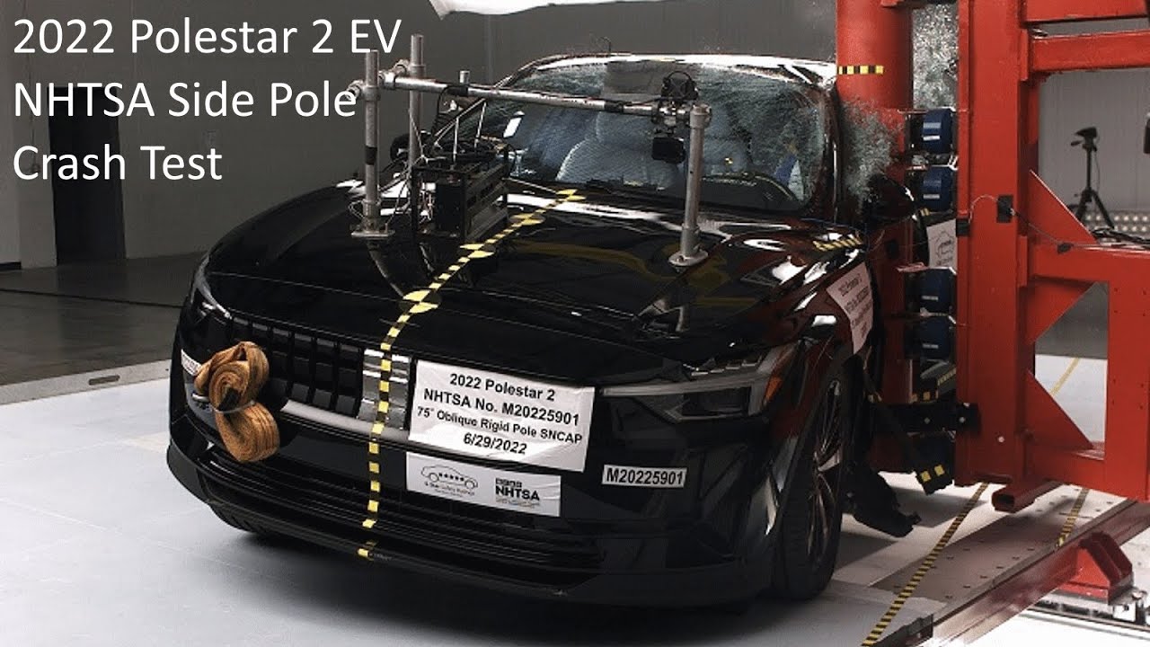 2021-2024 Polestar 2 EV NHTSA Side Pole Crash Test - YouTube