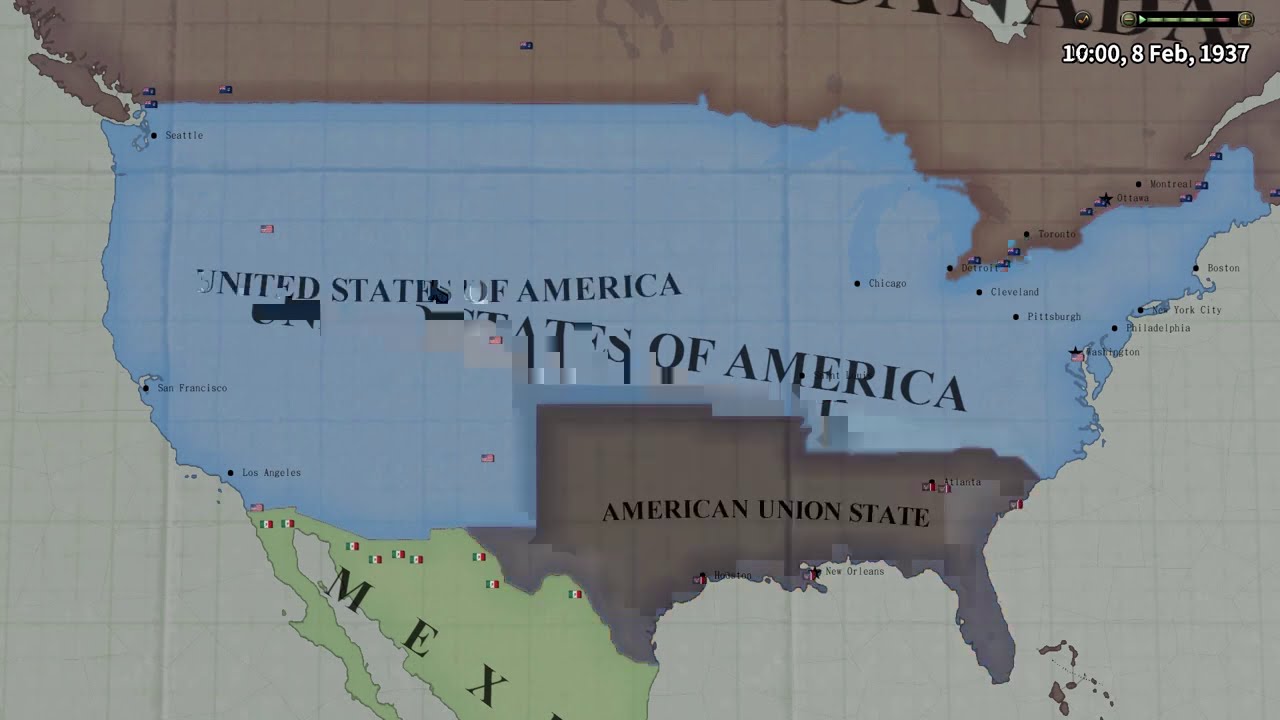 Hearts of Iron IV: Kaiserreich - Timelapse (Second American Civil War ...