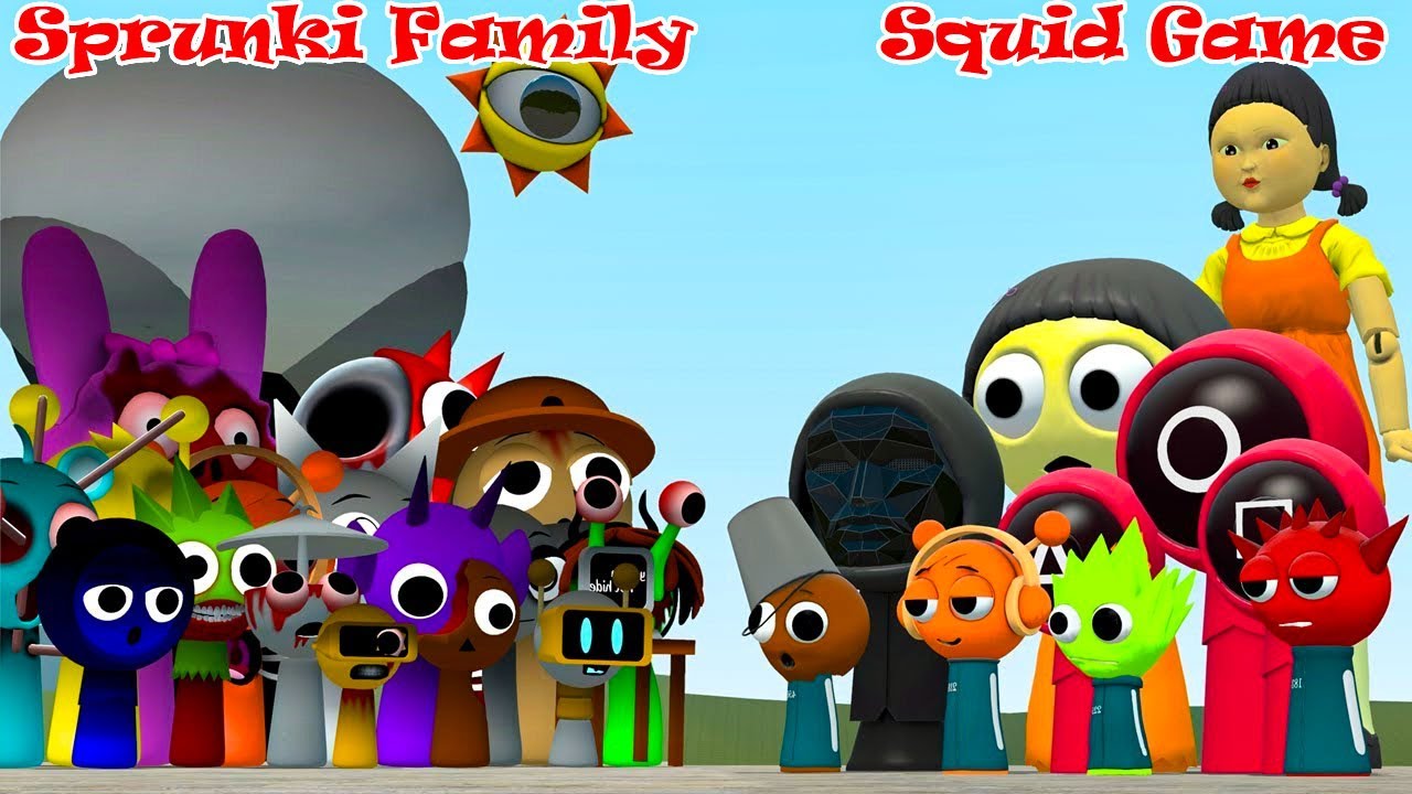 NEW SQUID GAME SPRUNKI FAMILY VS ALL SPRUNKI FAMILY In Garry's Mod ...