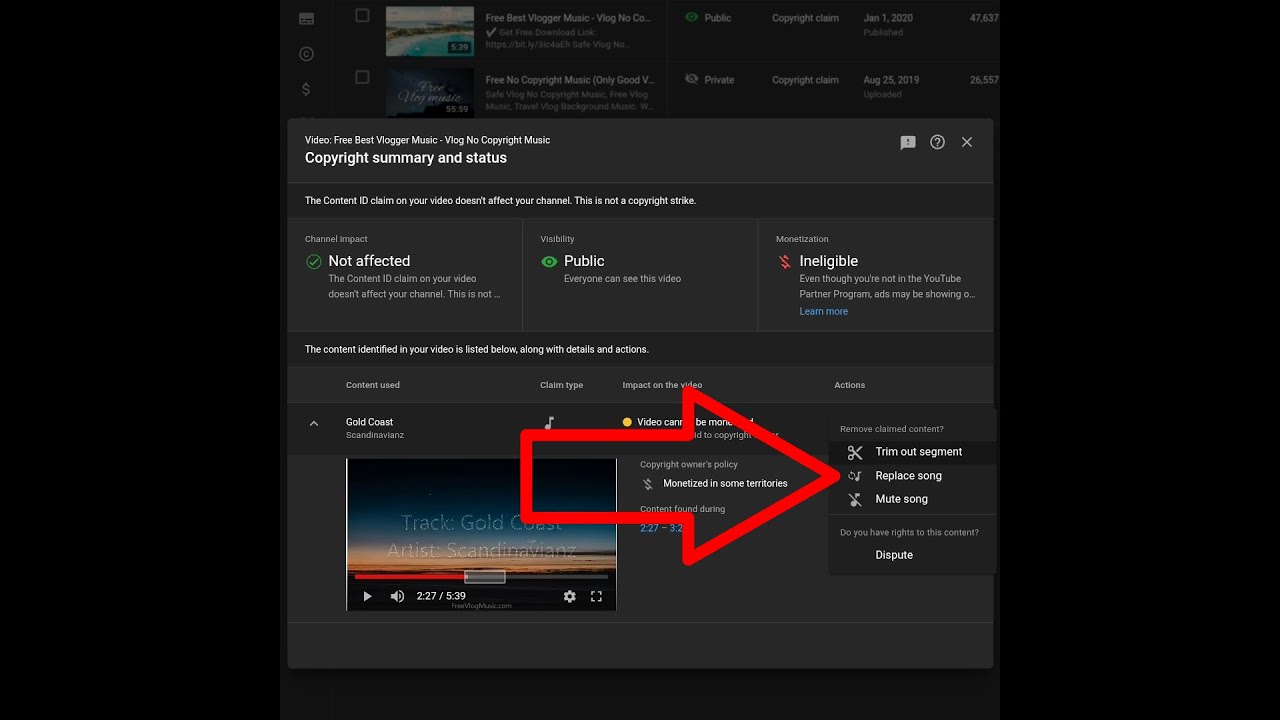 How to Replace song to remove copyright claim on YouTube videos - YouTube