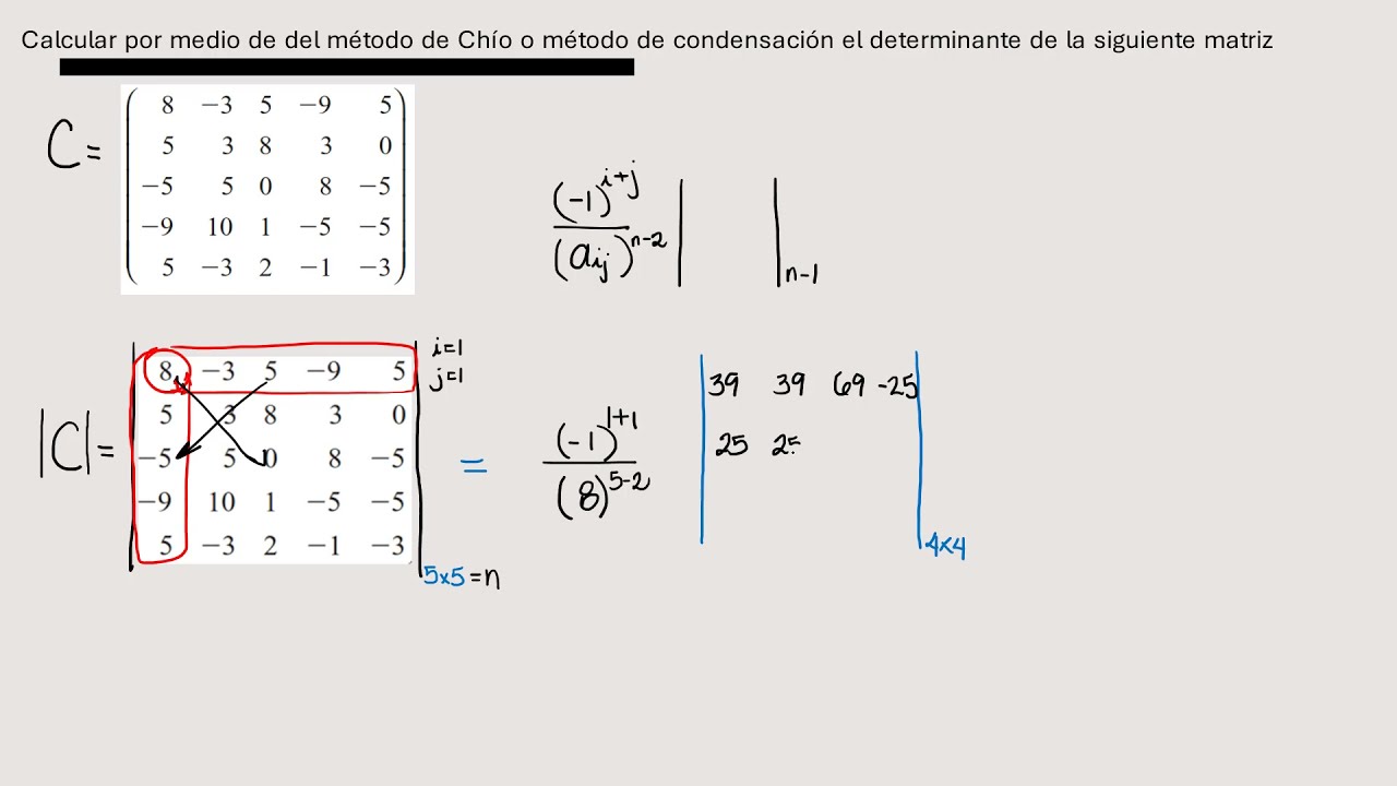 Determinantes por método de Chio y propiedades - YouTube