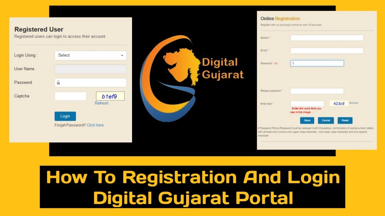 How to Regitration & Login in Digital Gujarat Portal ? || Digital ...