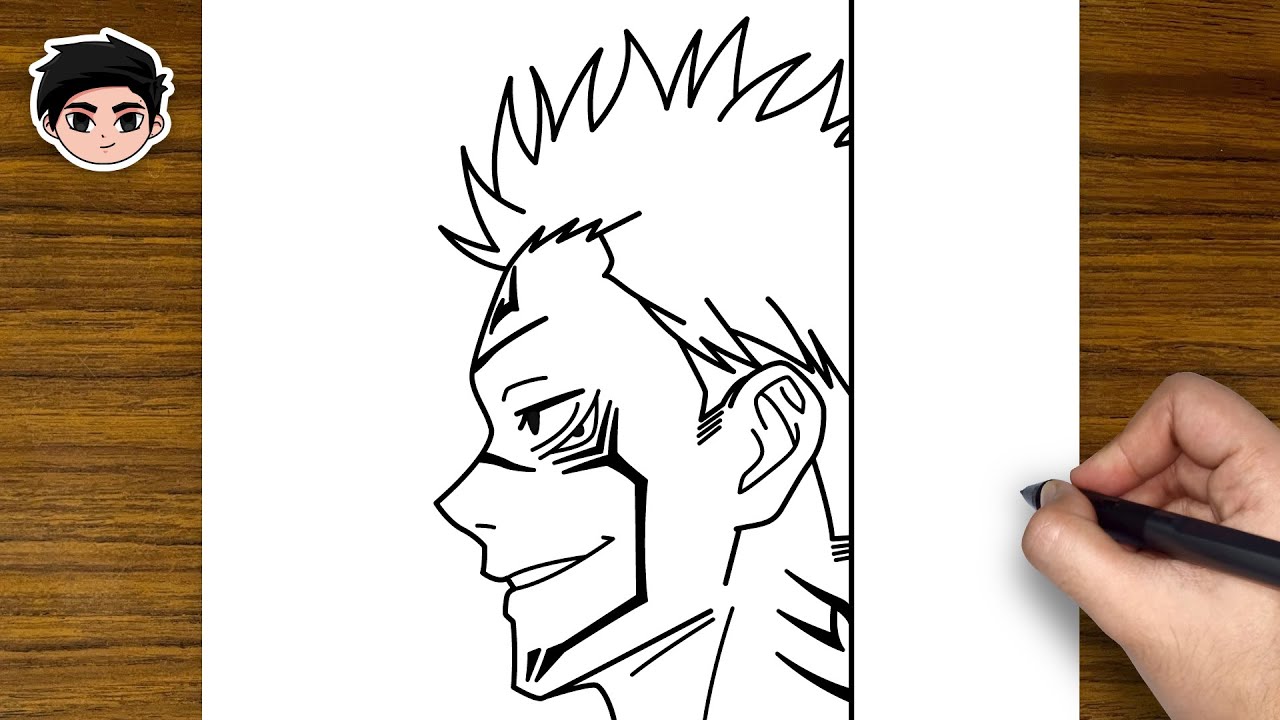 How To Draw SUKUNA Side View | Jujutsu Kaisen - Easy Step By Step For ...