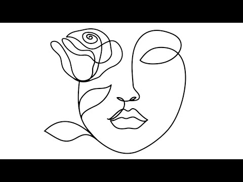 Learn How to Make a One Line Drawing - Face Drawing - Tek Çizgi Sanatı ( Minimal Yüz Çizimi )
