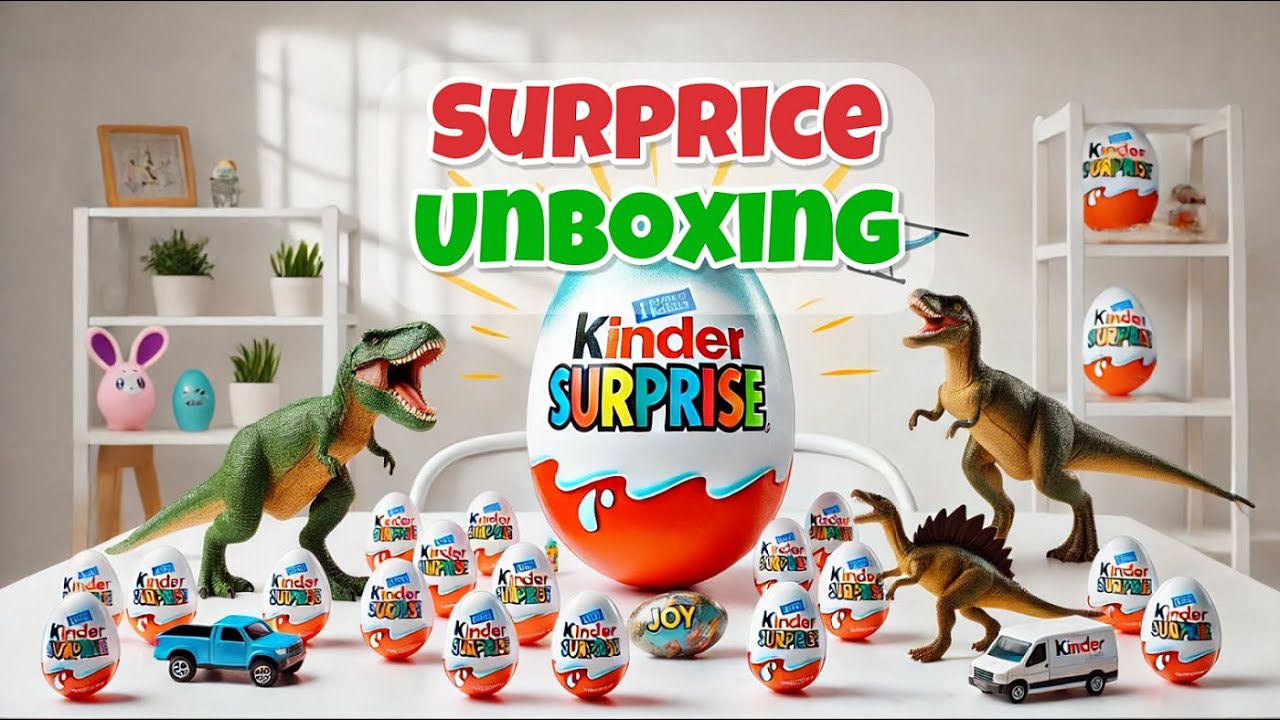 Kinder Joy Dinosaur Surprise Unboxing | Jurassic World Giant Egg Reveal ...