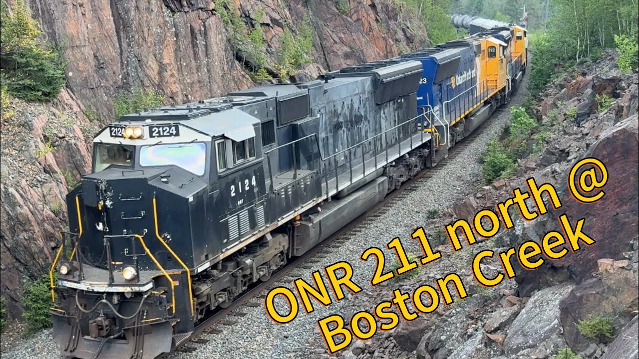 Ontario Northland 211 northbound at Boston Creek ON. 8-11-2025 - YouTube