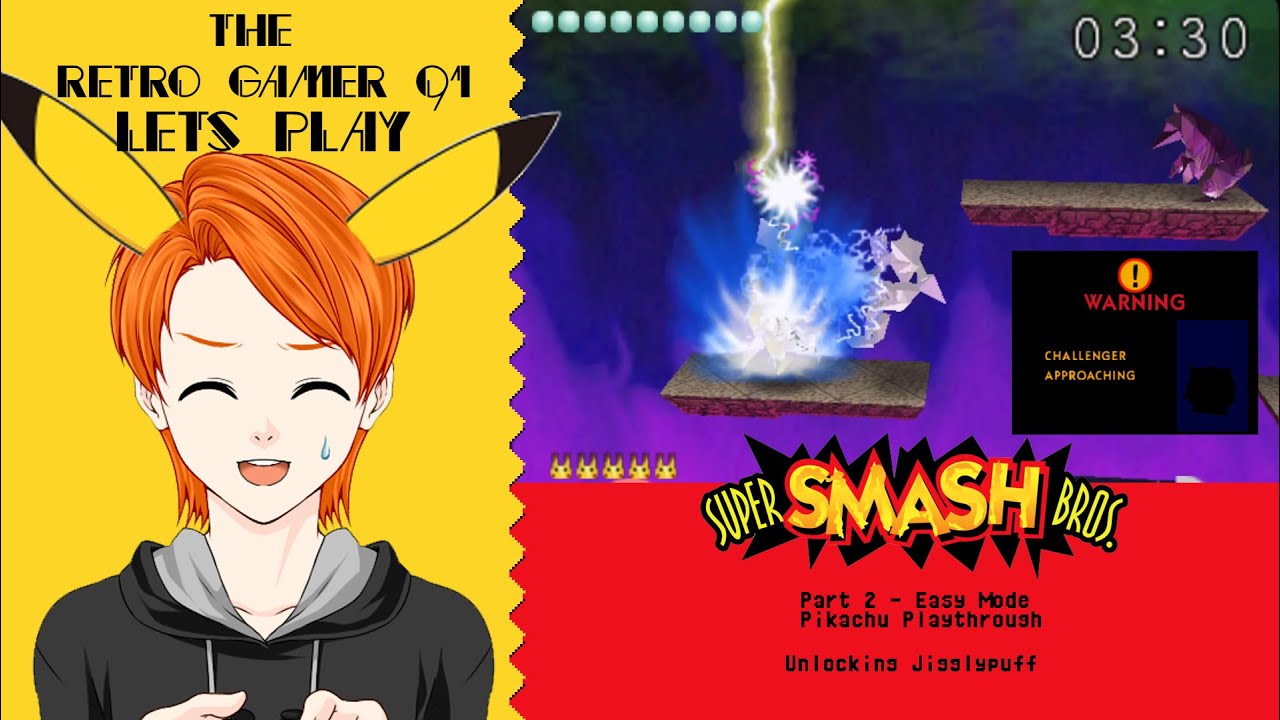 Super Smash Bros (N64) - Unlocking Jigglypuff - Pikachu Very Easy ...