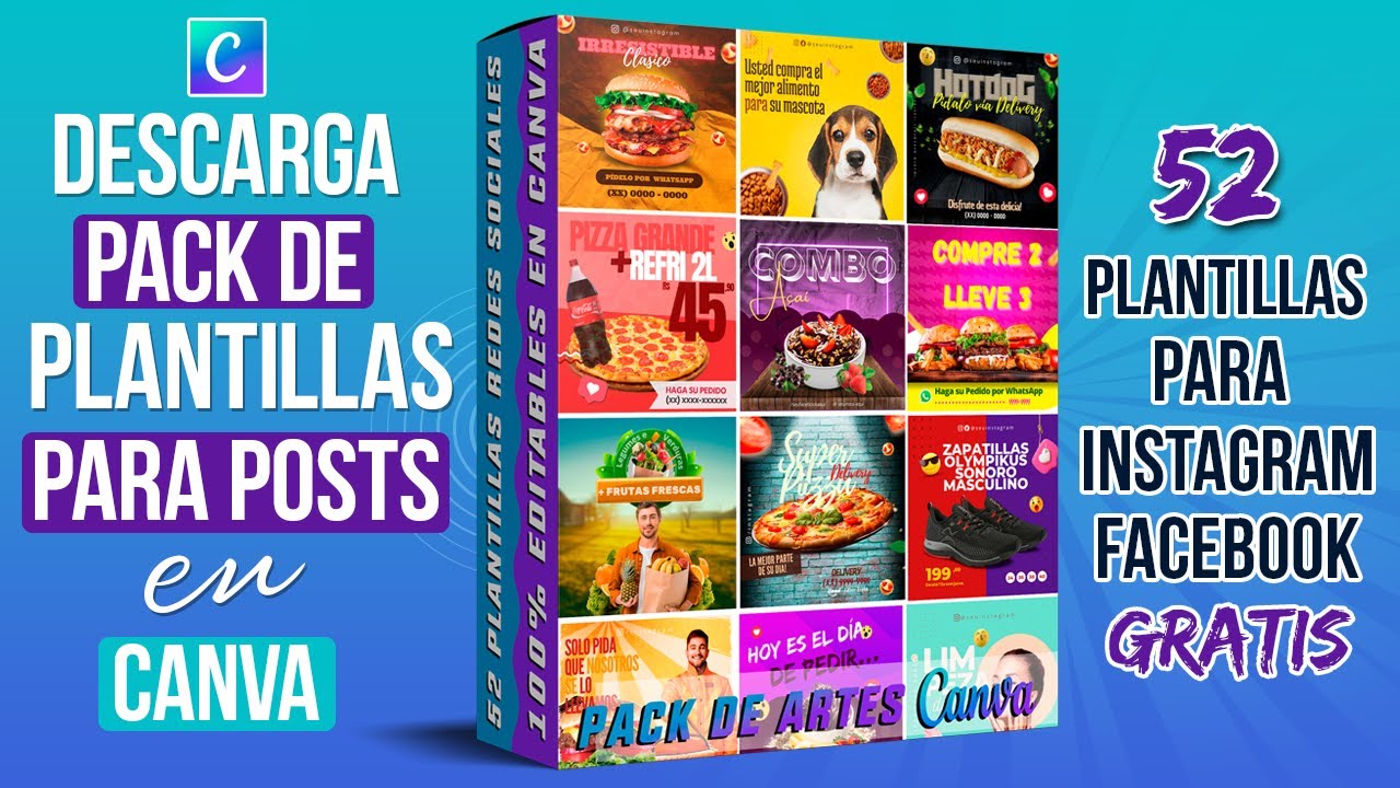 Pack de Plantillas CANVA Para REDES SOCIALES | 52 PLANTILLAS PARA ...