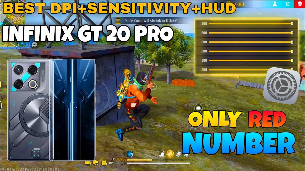 ⚙️Infinix GT 20 Pro free fire best dpi+sensitivity+hud || Infinix GT 20 ...