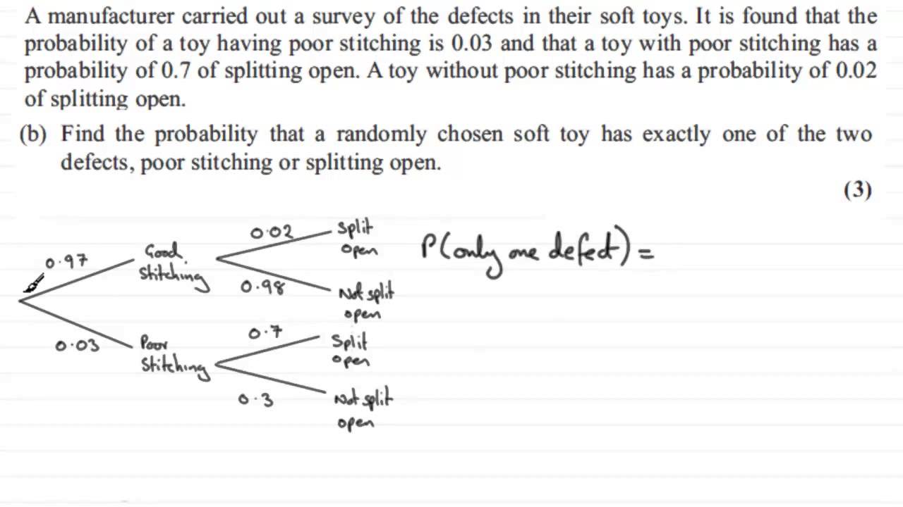 Probability Tree Diagrams : S1 Edexcel June 2012 Q7(b) : ExamSolutions ...