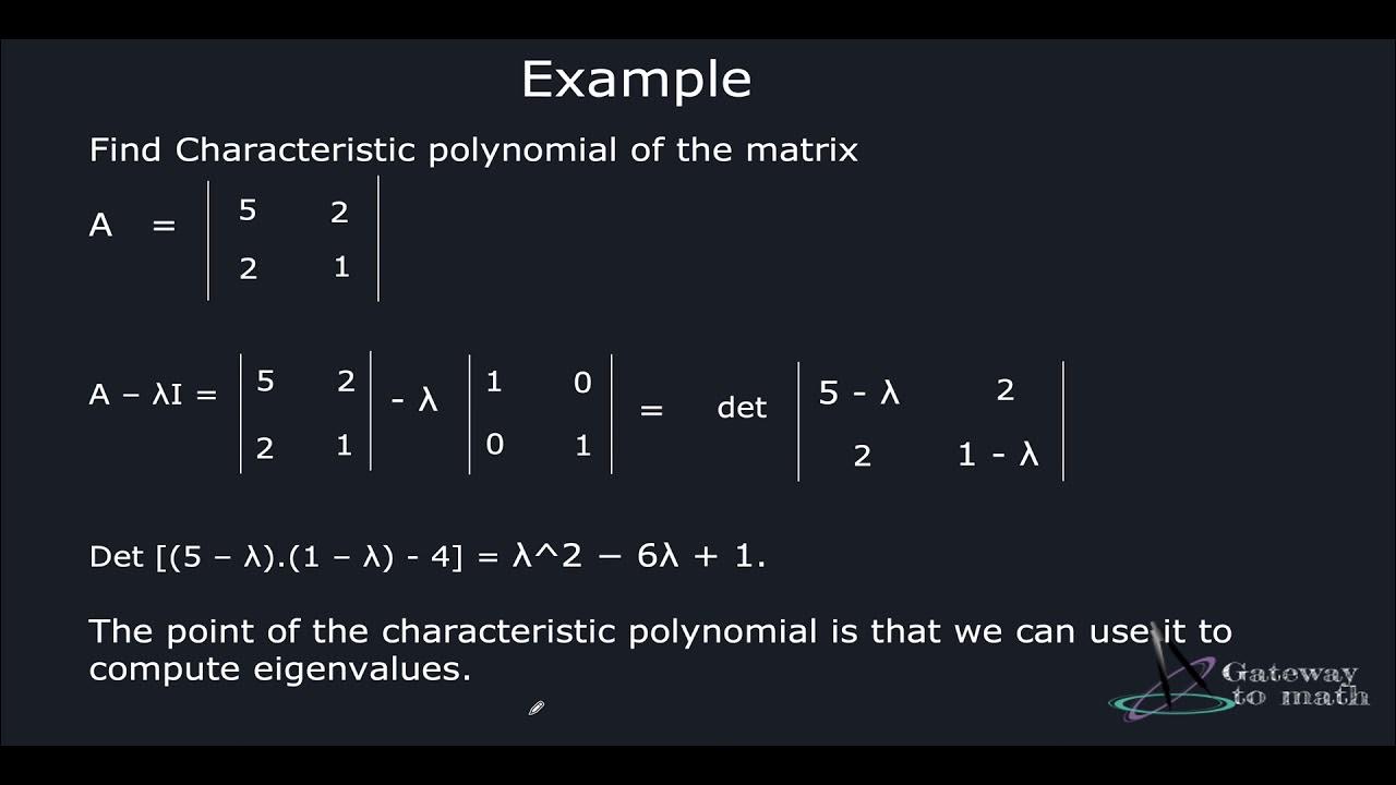 Characteristic Polynomial & Trace of a Matrix - YouTube