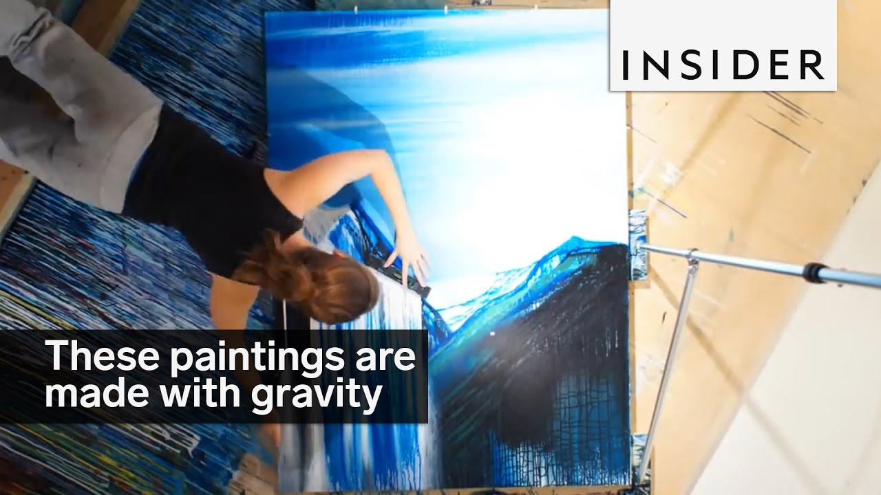 These paintings are made with gravity - YouTube