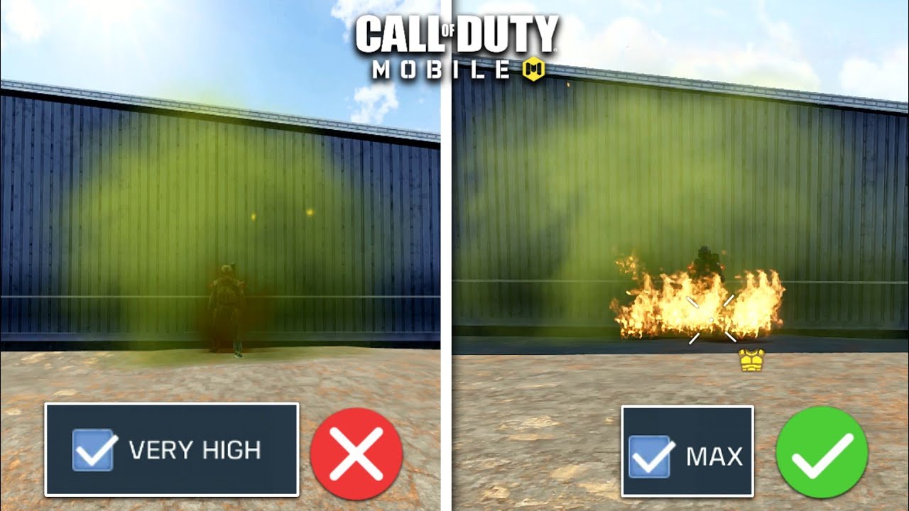 Codm BattleRoyale - Max Vs Very High Vs Low Graphics | Setting ...