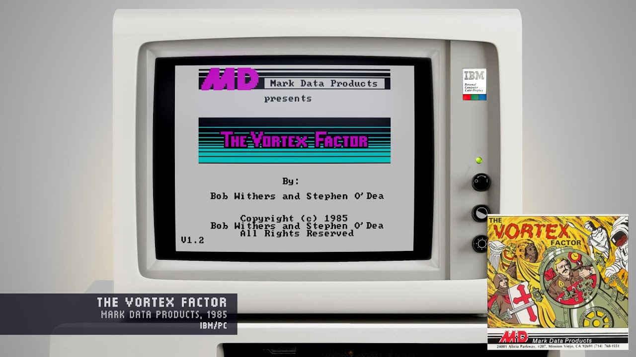 The Vortex Factor - Mark Data Products, 1985 - IBM PC (4K) - YouTube