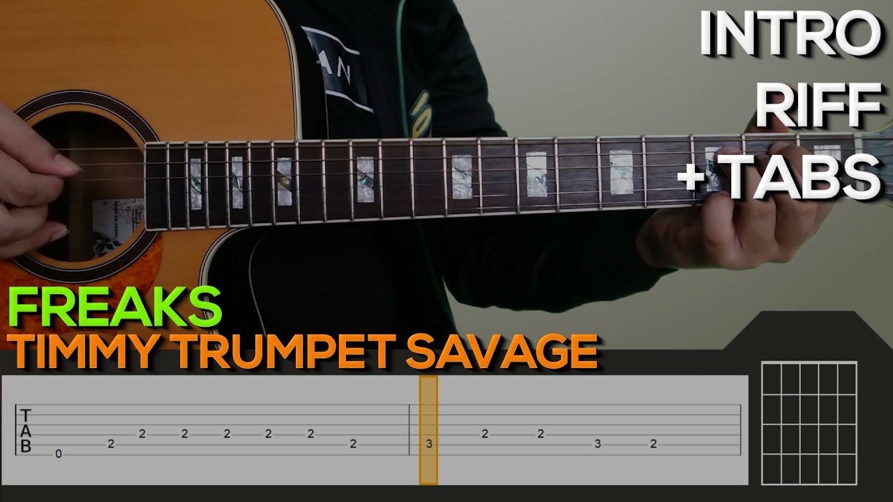 Timmy Trumpet Savage - Freaks Guitar Tutorial [INTRO, RIFF + TABS ...