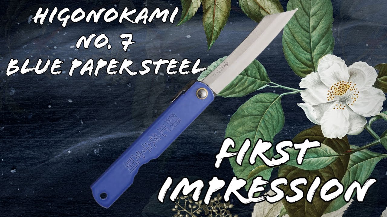 First Impression - Higonokami No. 7 Blue Paper Steel - YouTube