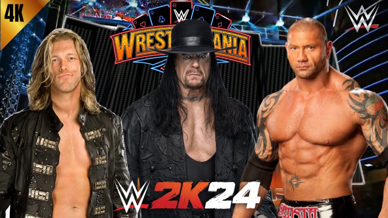 WWE2K24 Undertaker VS Edge VS Batista in triple threat match at ...