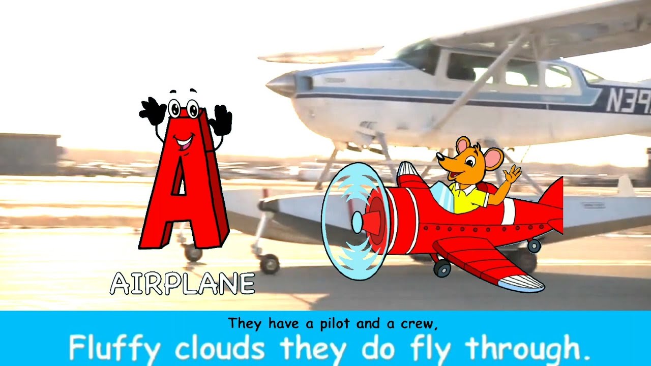 The letter A song | Airplane - Alligator - Ant - Apple | The Alphabet ...