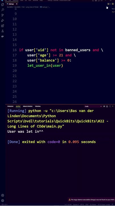 REMOVE LONG LINES of Code Like This! #python #coding #programming - YouTube