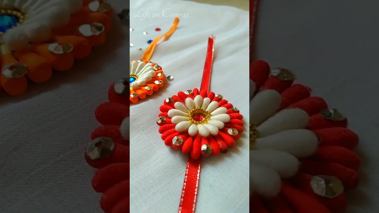 Easy DIY Rakhi with cotton buds | Homemade Rakhi | Easy rakhi in 2 ...