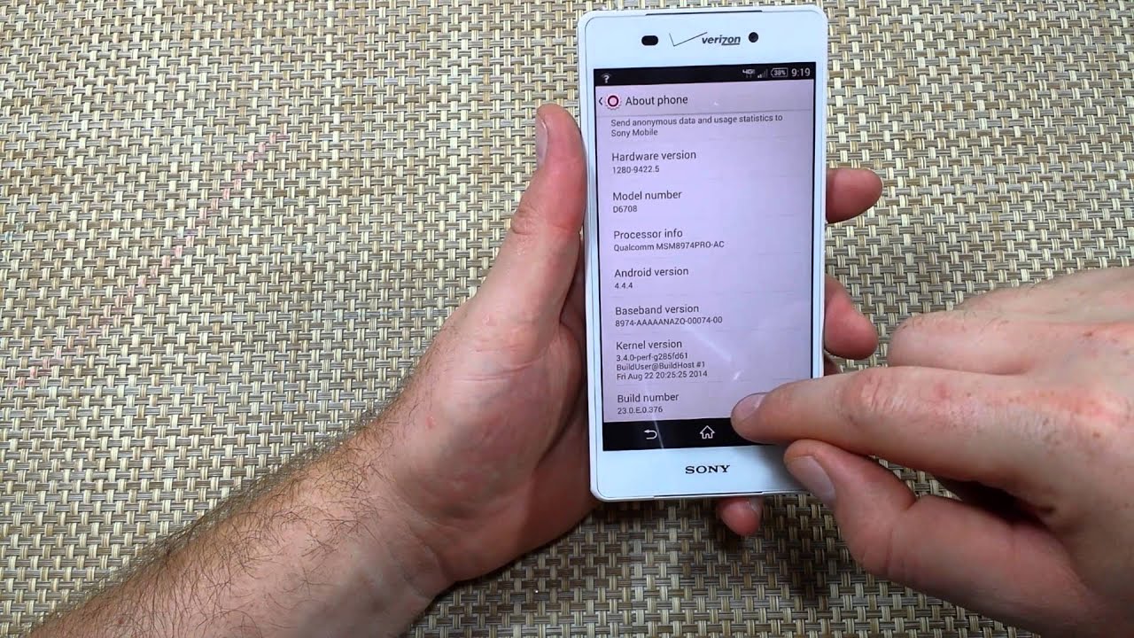 Sony Xperia Z3v how to turn on Developer Options enable USB Debugging ...