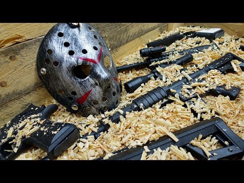 Gerçekçi Oyuncak Silahar ve Jason'ın Korkunç Maskesi ! M4A1 Carbine | Magnum | QBZ-03 | M4A1 Elite