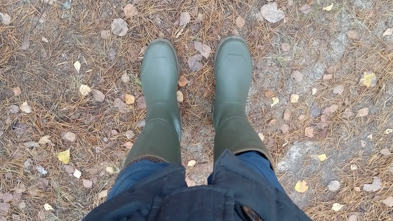 Walking in autumn swamp in my new solognac light wellies - YouTube