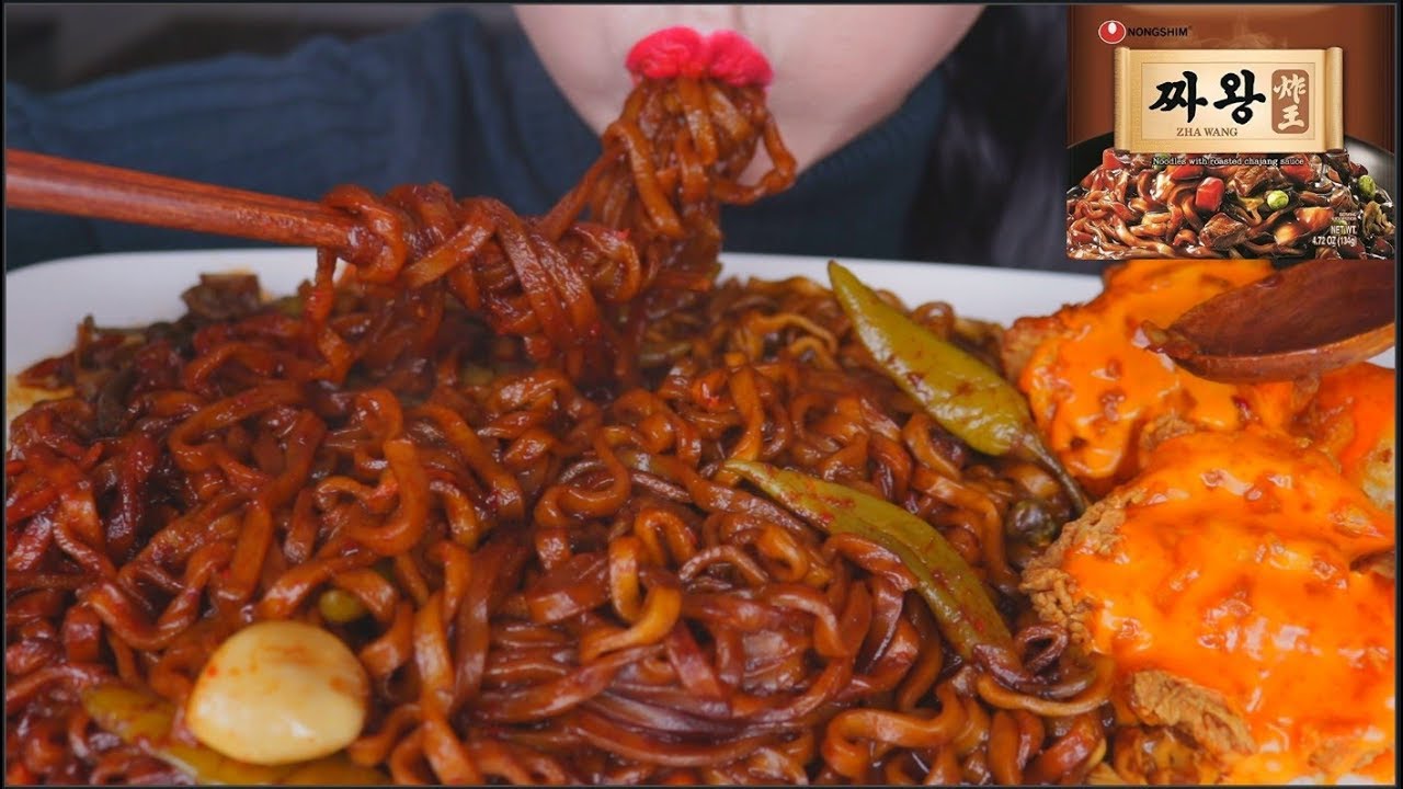 ASMR BLACK BEAN NOODLES CHEESY CHICKEN NONGSHIM ZHA WANG, 59% OFF