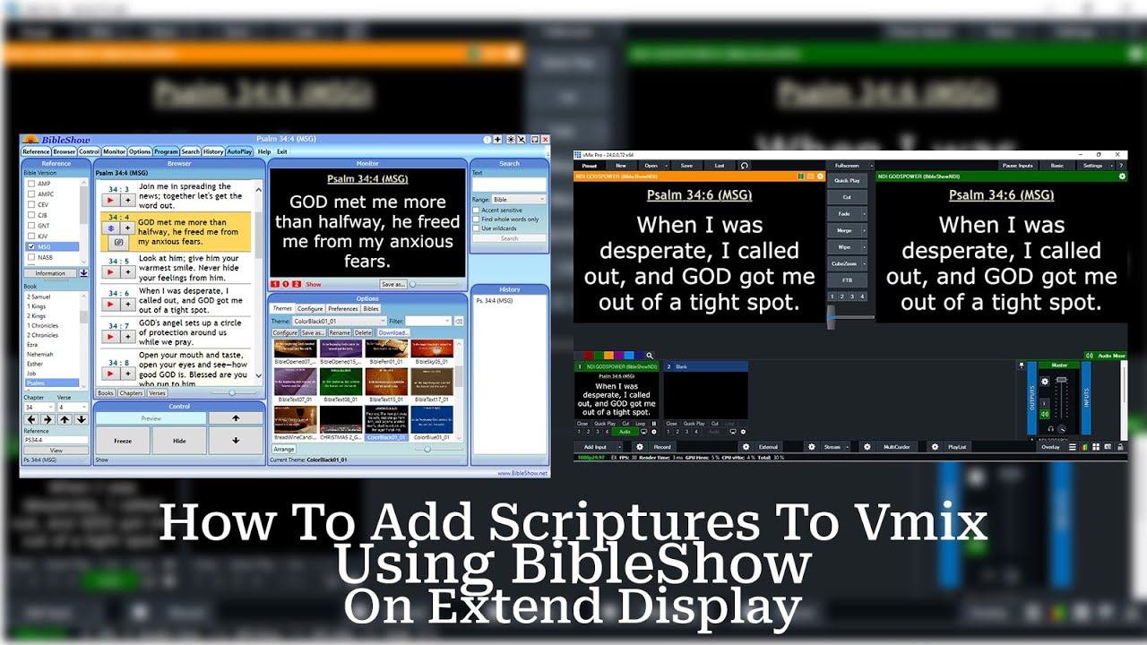 HOW TO ADD SCRIPTURES TO VMIX USING BIBLESHOW ON EXTEND DISPLAY - YouTube