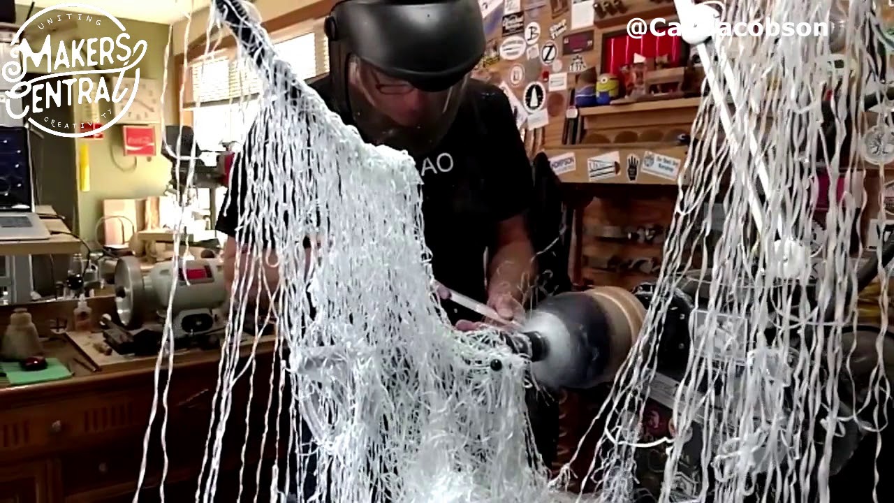 CARL JACOBSON'S BLUE RESIN AND MAPLE BURL - YouTube