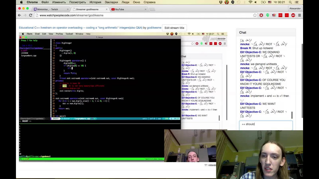 C Operator Overloding Coding A Long Arithmetic Integer Lib Youtube