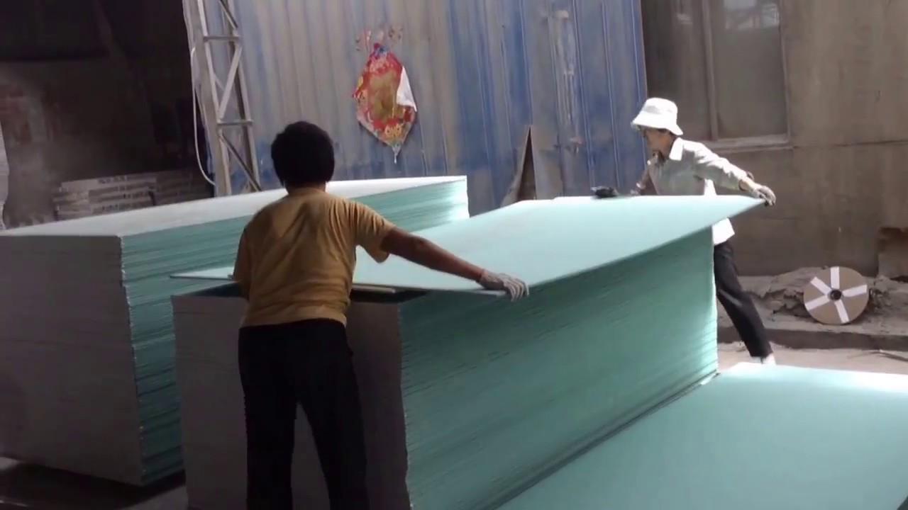 Shangdong gypsum board factory visit - YouTube