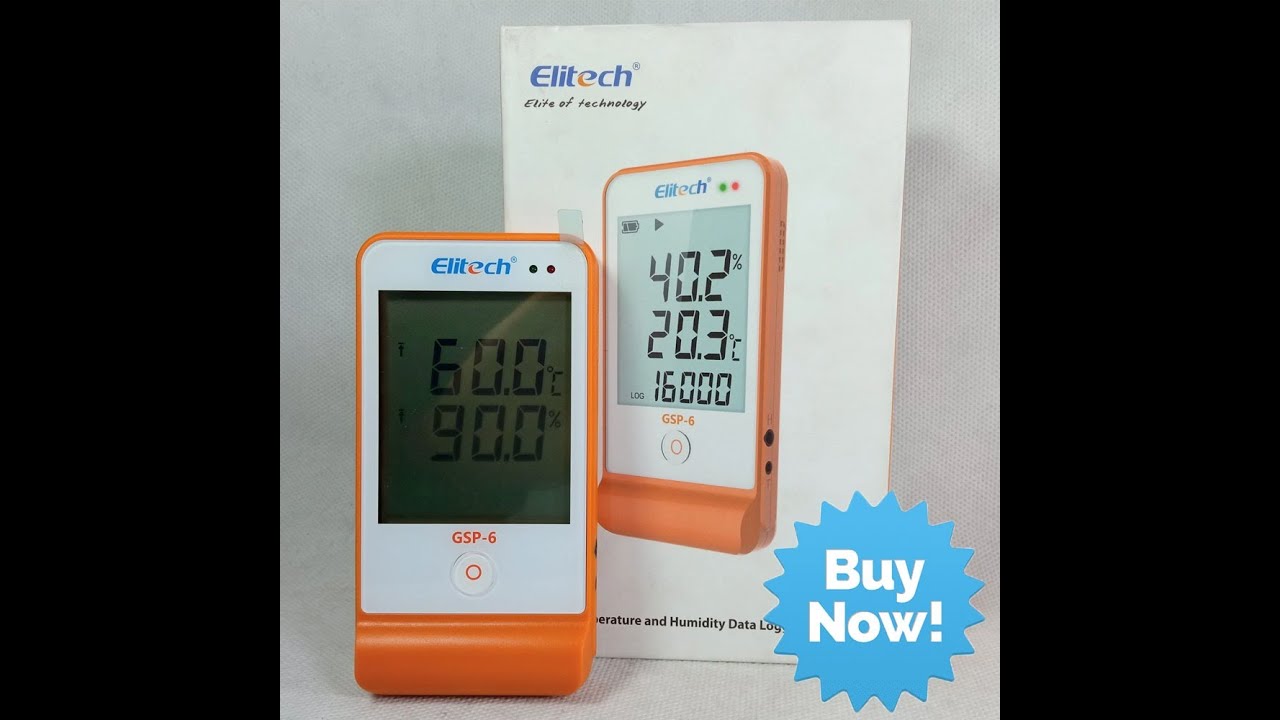 Elitech GSP-6 Digital Temperature and Humidity Data logger in Pakistan - YouTube
