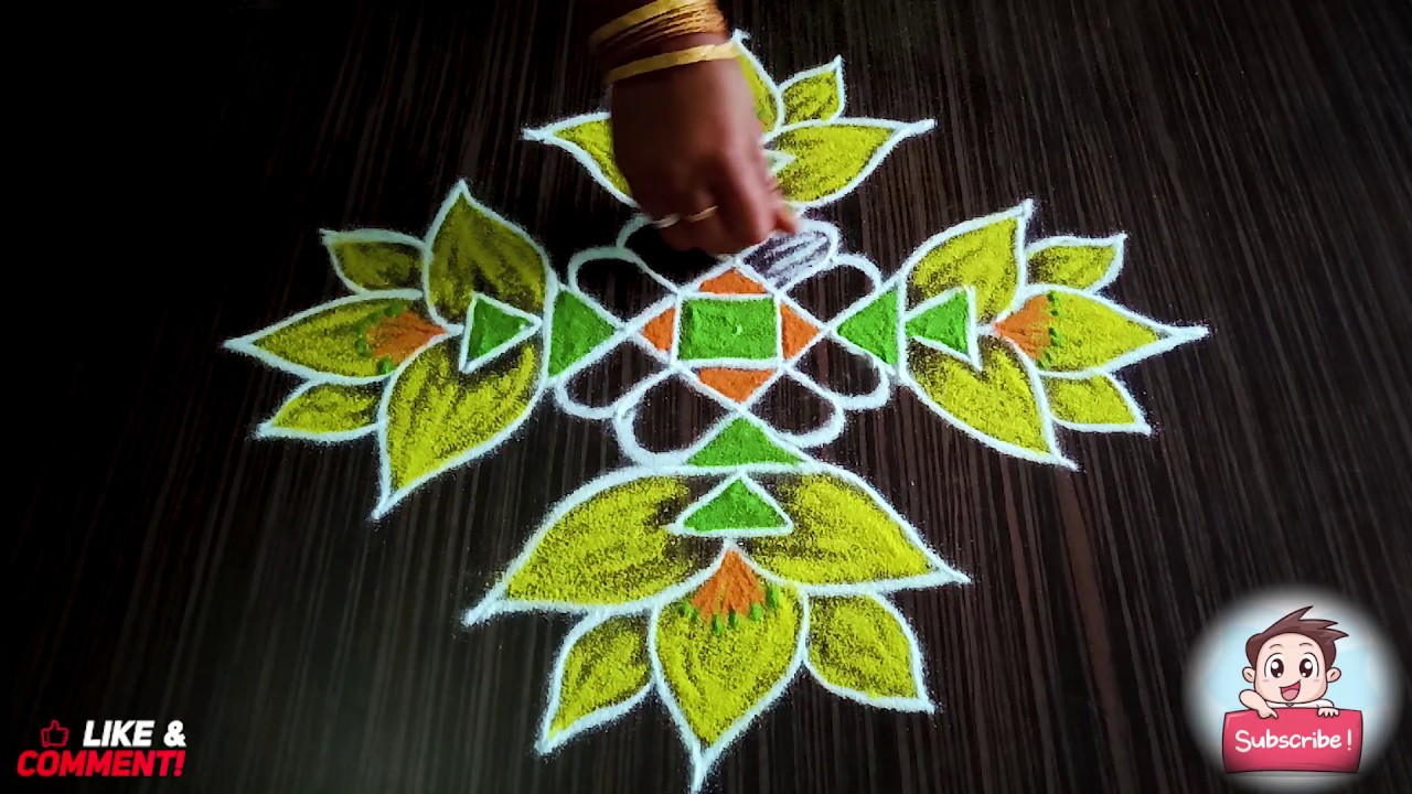 ...SIMPLE DAILY RANGOLI... - YouTube