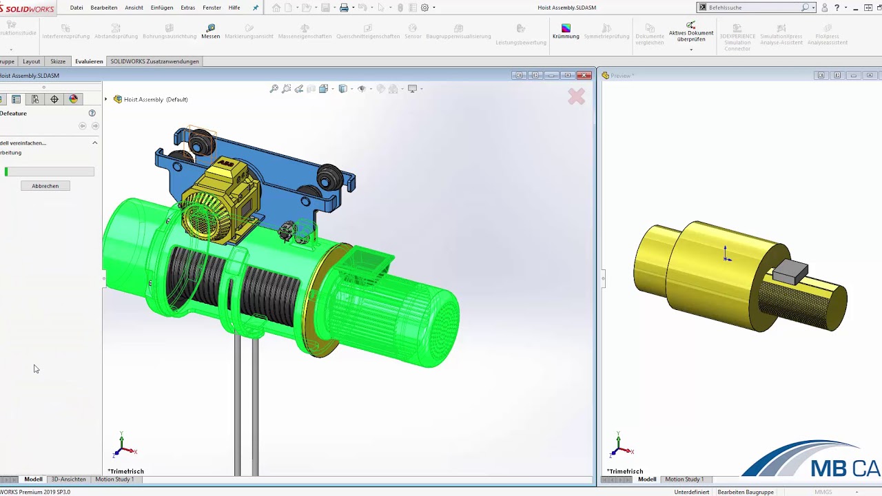 Defeature "Silhouette" - Baugruppen vereinfachen in SOLIDWORKS 2019 ...