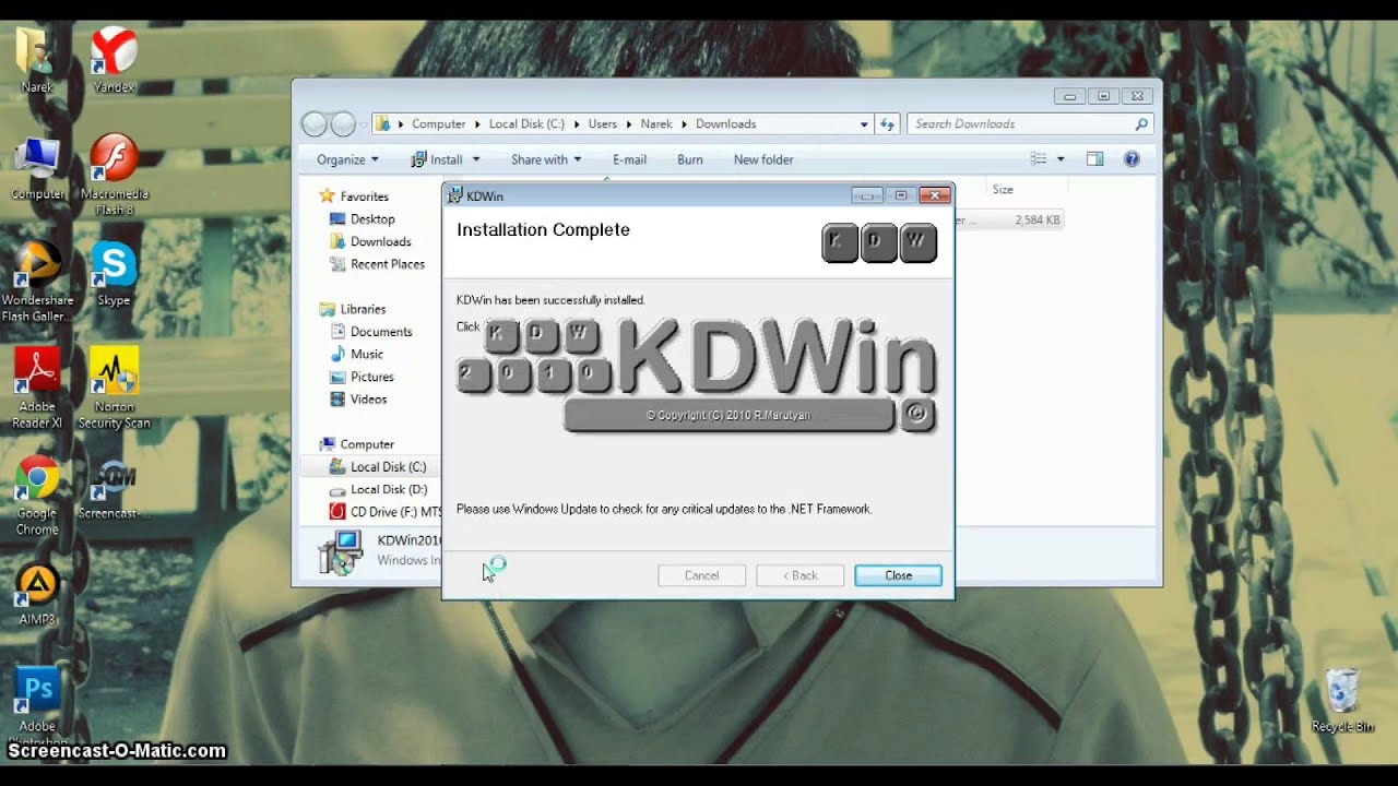 KdWin ծրագրի տեղադրումը windows 7 օպերացիոն համակարգում - YouTube