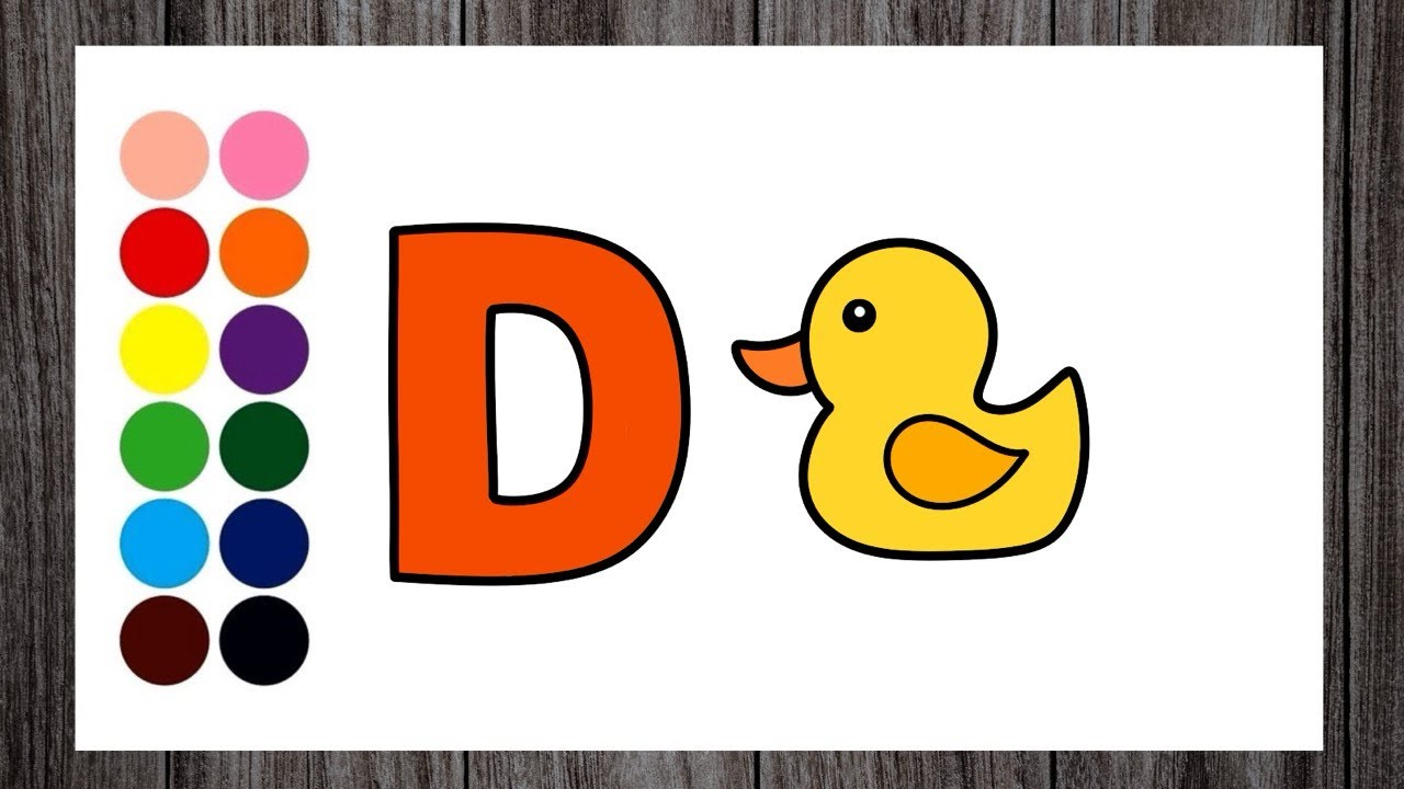 How to Draw Alphabet D for Duck | Alphabet Drawing | ABCD writing - YouTube