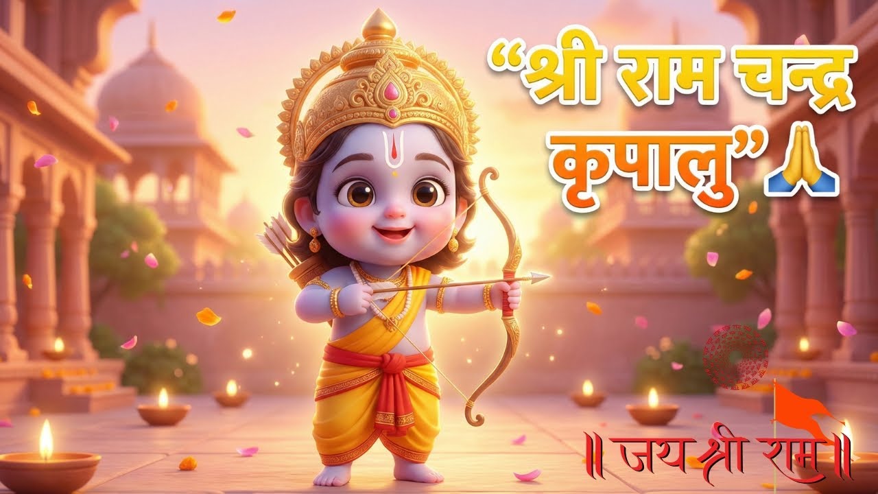 Sri Ram Chandra Kripalu Bhajman 🙏 | Ram Bhajan for Kids | Cute Cartoon ...