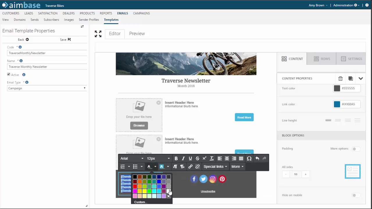 Insert Sender Profile Address in Template - YouTube
