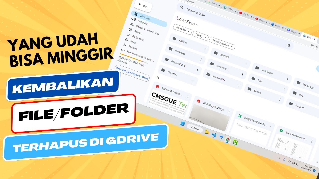 MENGEMBALIKAN FILE TERHAPUS DI GOOGLE DRIVE DAN CARA BERBAGI FILE UNTUK ...