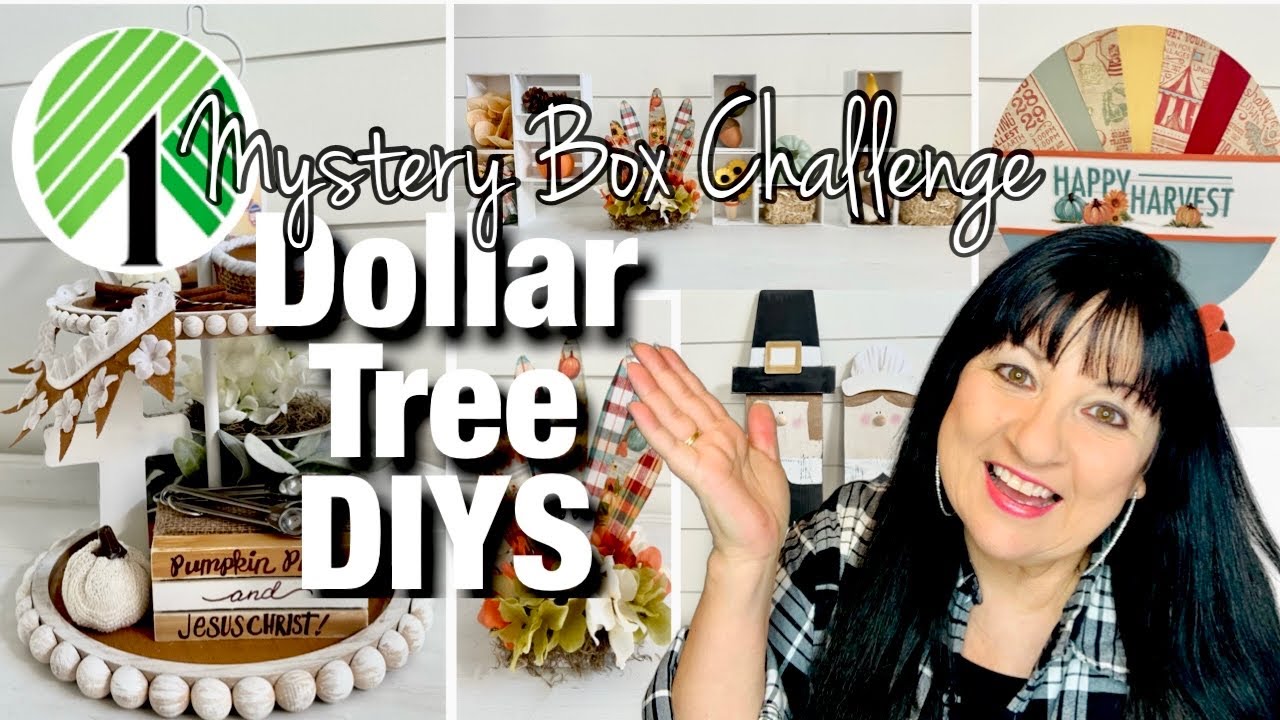 🦃 FUN FALL DOLLAR TREE DIYS | MYSTERY BOX CHALLENGE - YouTube
