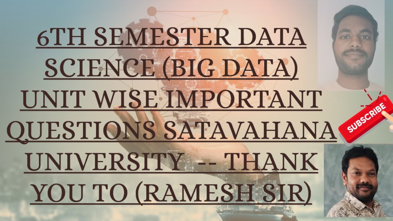 6th sem bsc Data science (Big Data) unit wise important questions Satavahana University - YouTube