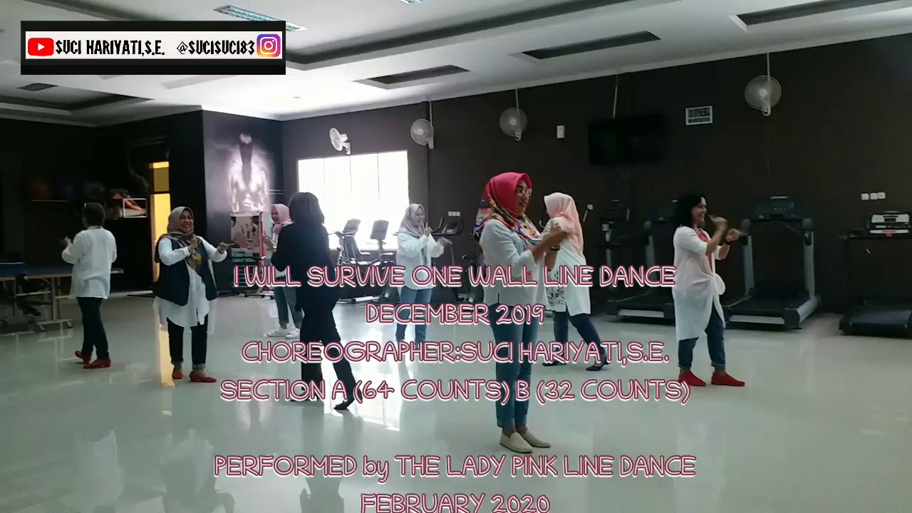 I WILL SURVIVE ONE WALL LINE DANCE LADY PINK TELKOM - YouTube