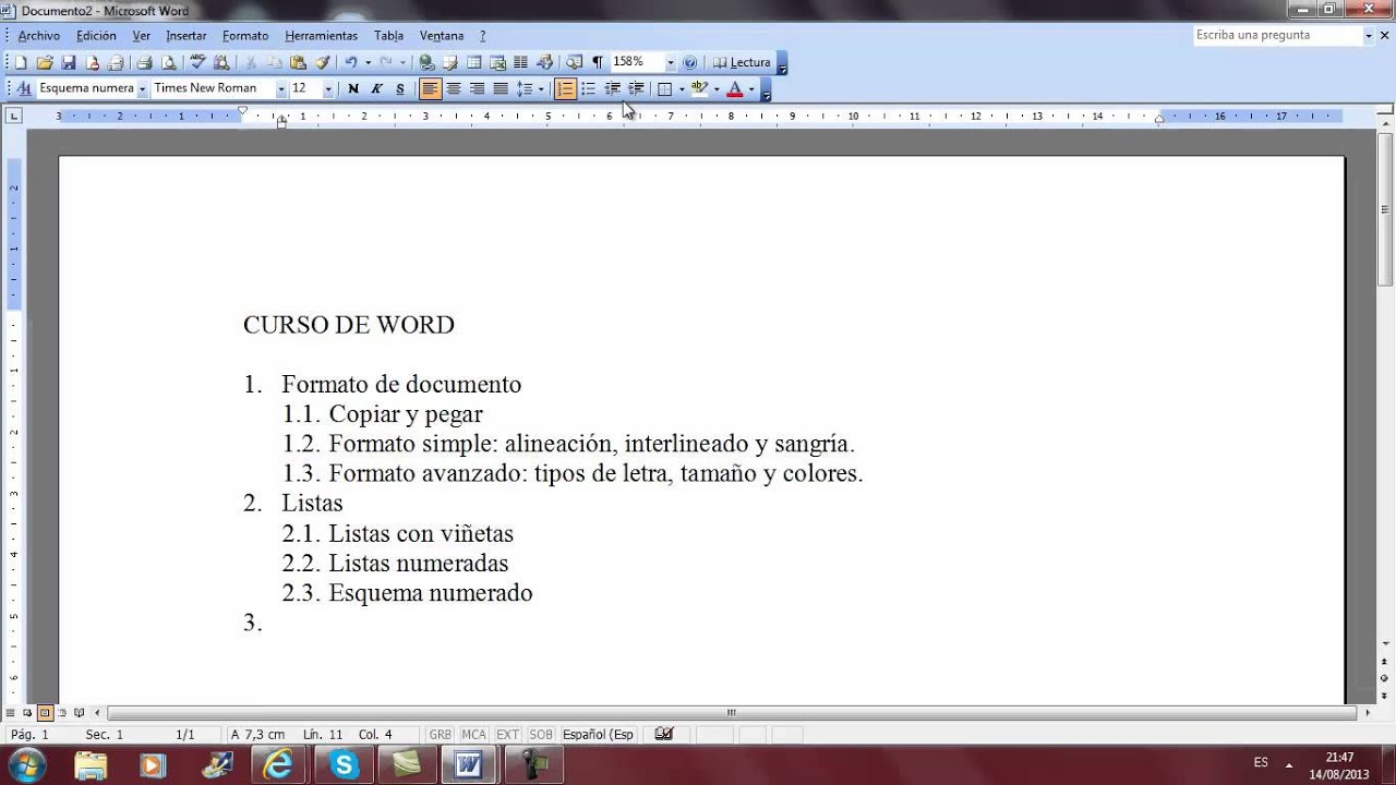 Esquema numerado en Word Ofimatica Informatica Academia Usero Estepona - YouTube