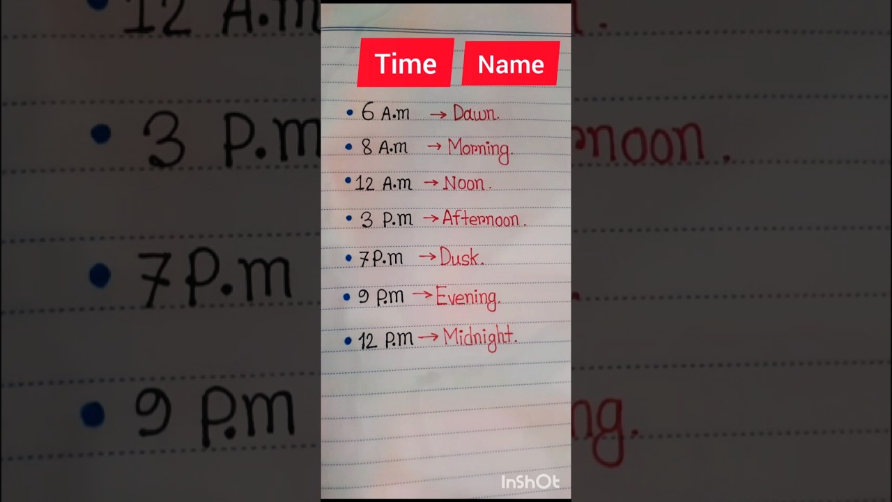 🔥Time name🔥 #english #englishhandwritting #englishlearning #short # ...