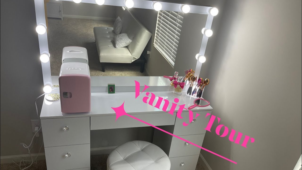 What’s in my Vanity and Beauty fridge tour - YouTube